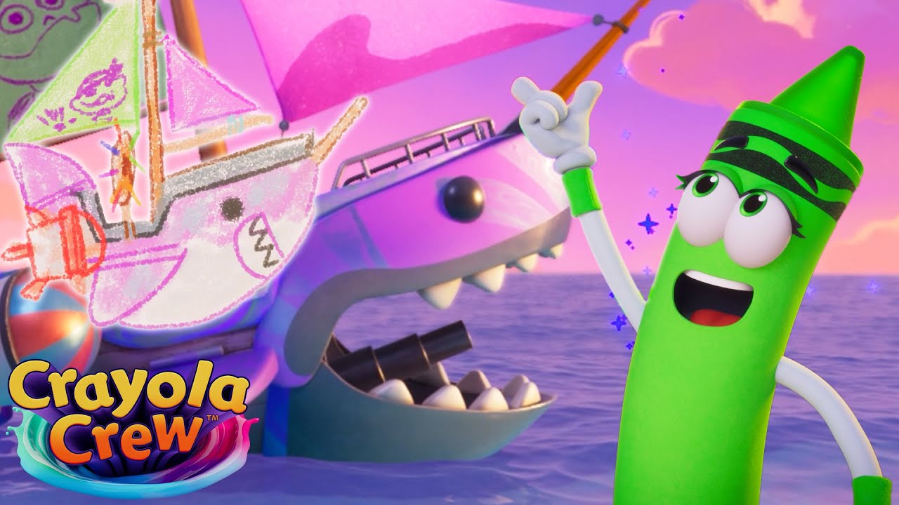 Rainbow Shark Ship Sparkles! | Crayola Crew | Fun Imagination Cartoons ...