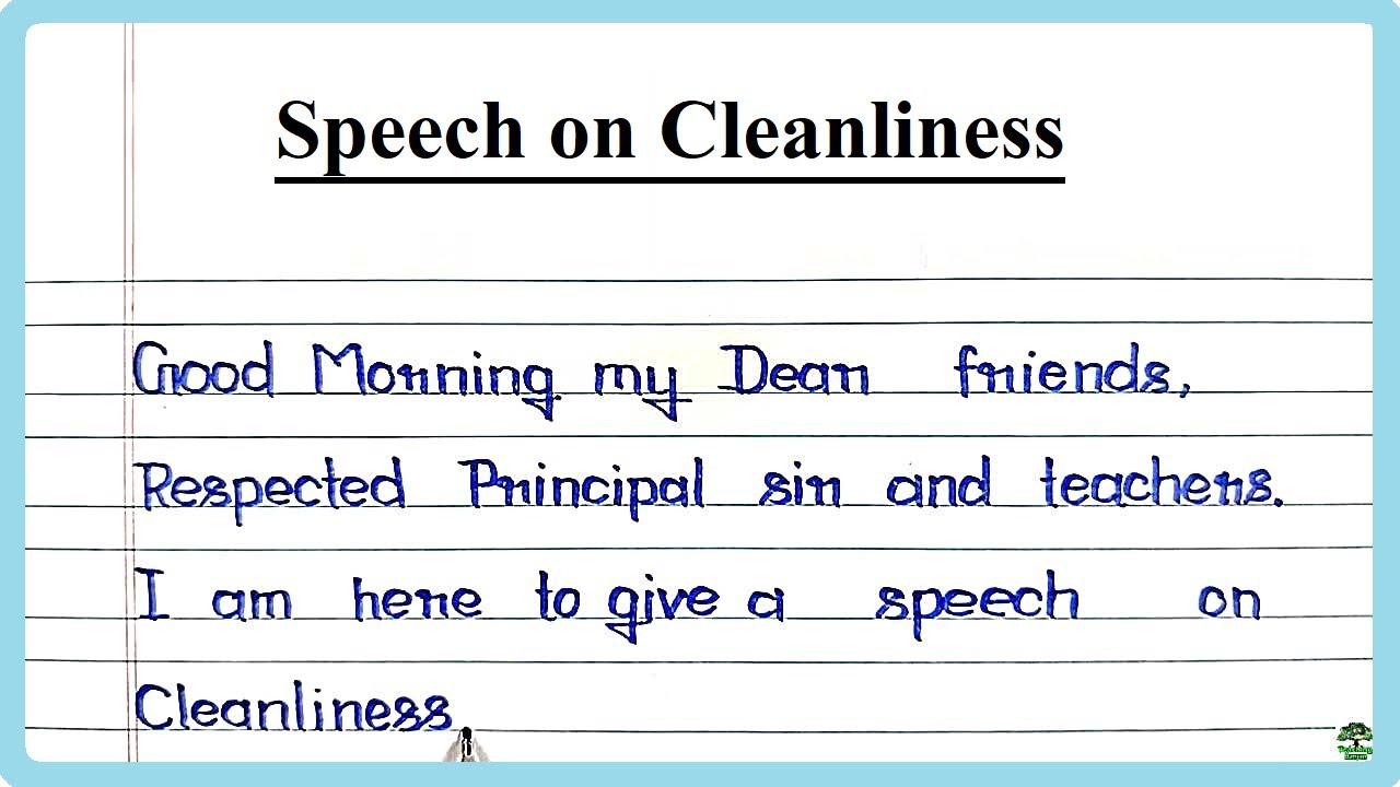 Speech on Cleanliness in English | Cleanliness Speech | 2 Minutes ...