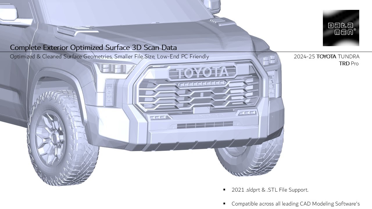 2024 2025 TOYOTA Tundra TRD Pro 3D Scan Surface Data | Complete ...