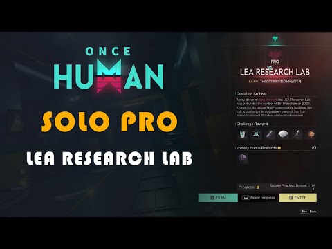 LEA RESEARCH LAB | POWER SURGE | SOLO PRO | ONCE HUMAN - YouTube