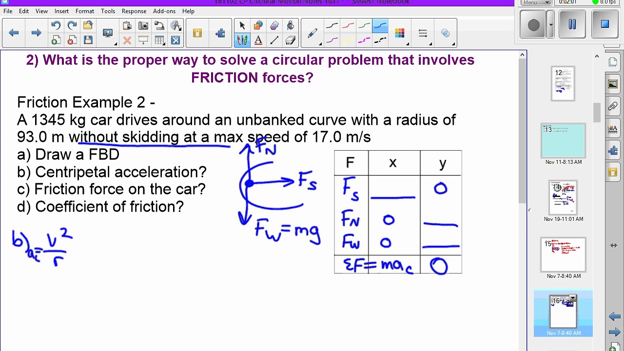 Circular Motion w/Friction Example 2 - YouTube