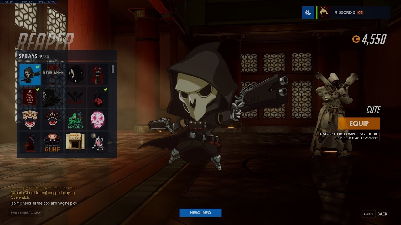 Overwatch - How to unlock Reaper cute spray and Die Die Die... Die ...