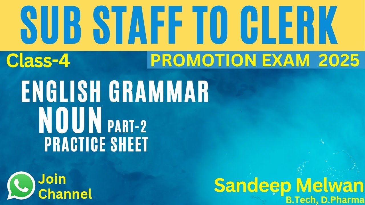 Noun | Nouns practice | Noun Types | Sub Staff to Clerk Promotion 2025 ...