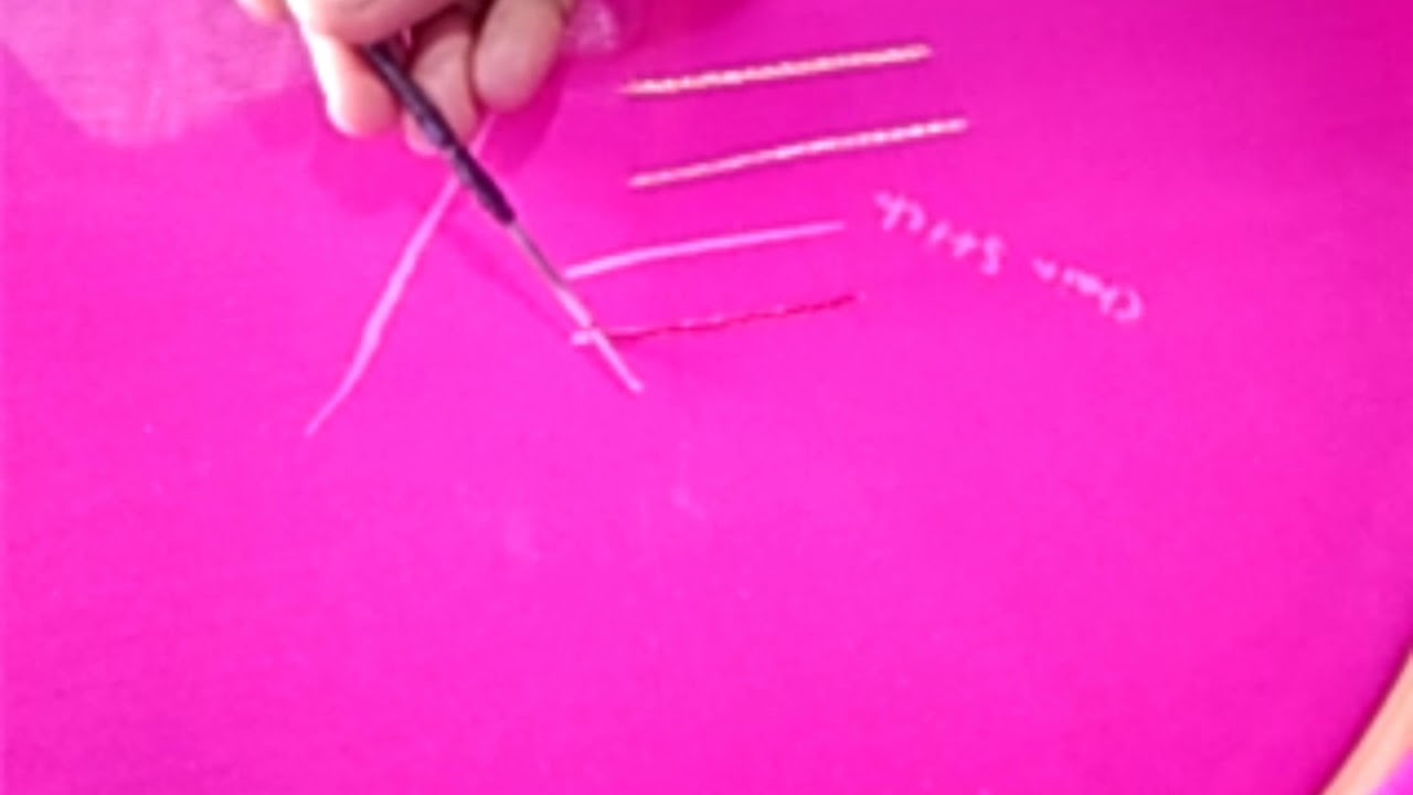 Aari work for beginners.Silk thread embroidery work in Tamil.. - YouTube