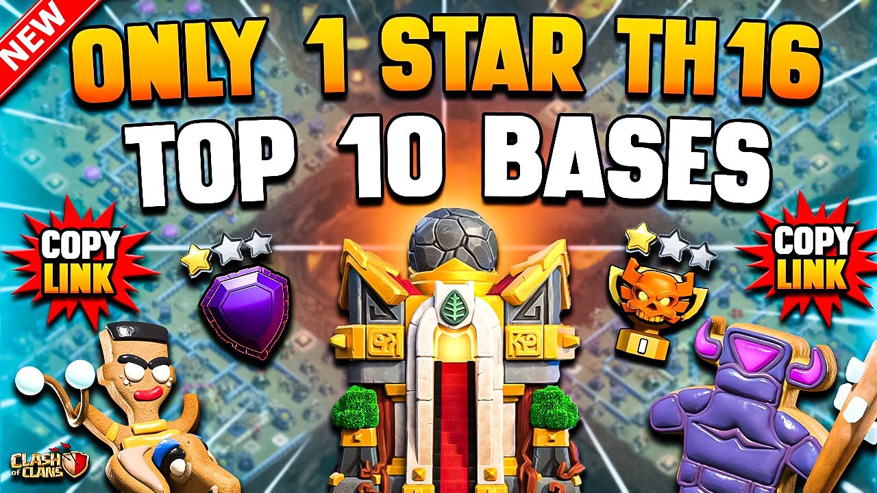 Top 10 Unbeatable TH16 War Bases Link | Only 1 Star Town Hall 16 Legend ...