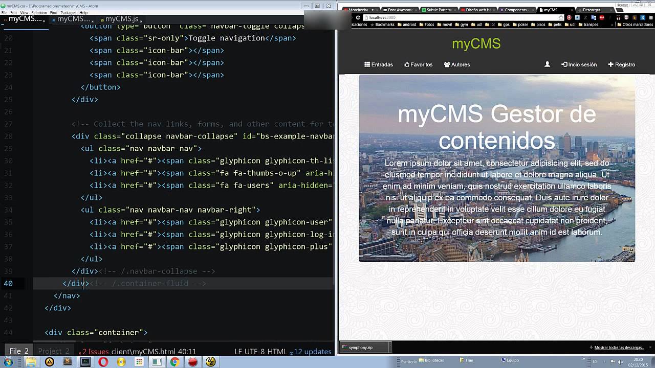 Meteor.js en español. myCMS 1. Diseño de la web. - YouTube