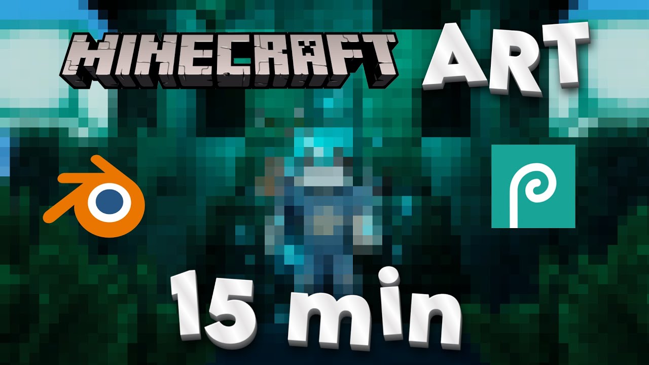 MINECRAFT ART | BLENDER, photopea | - YouTube