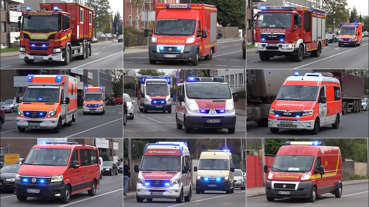 [ABC-Einsatz in Jülich | 25 Verletzte] - Diverse Einsatzfahrten von FW ...