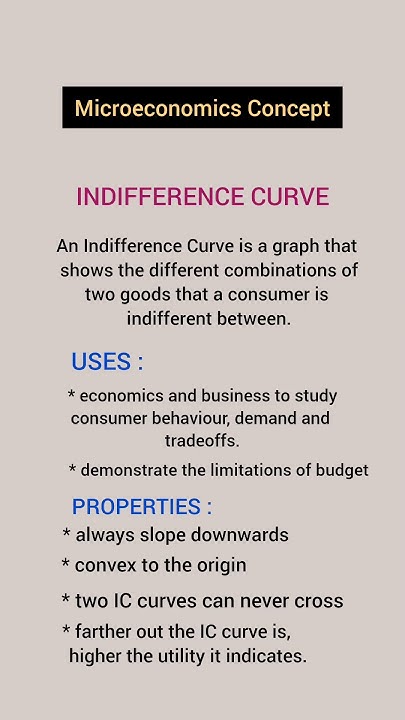 What is Indifference Curve? Meaning, Uses and it's Properties #study ...