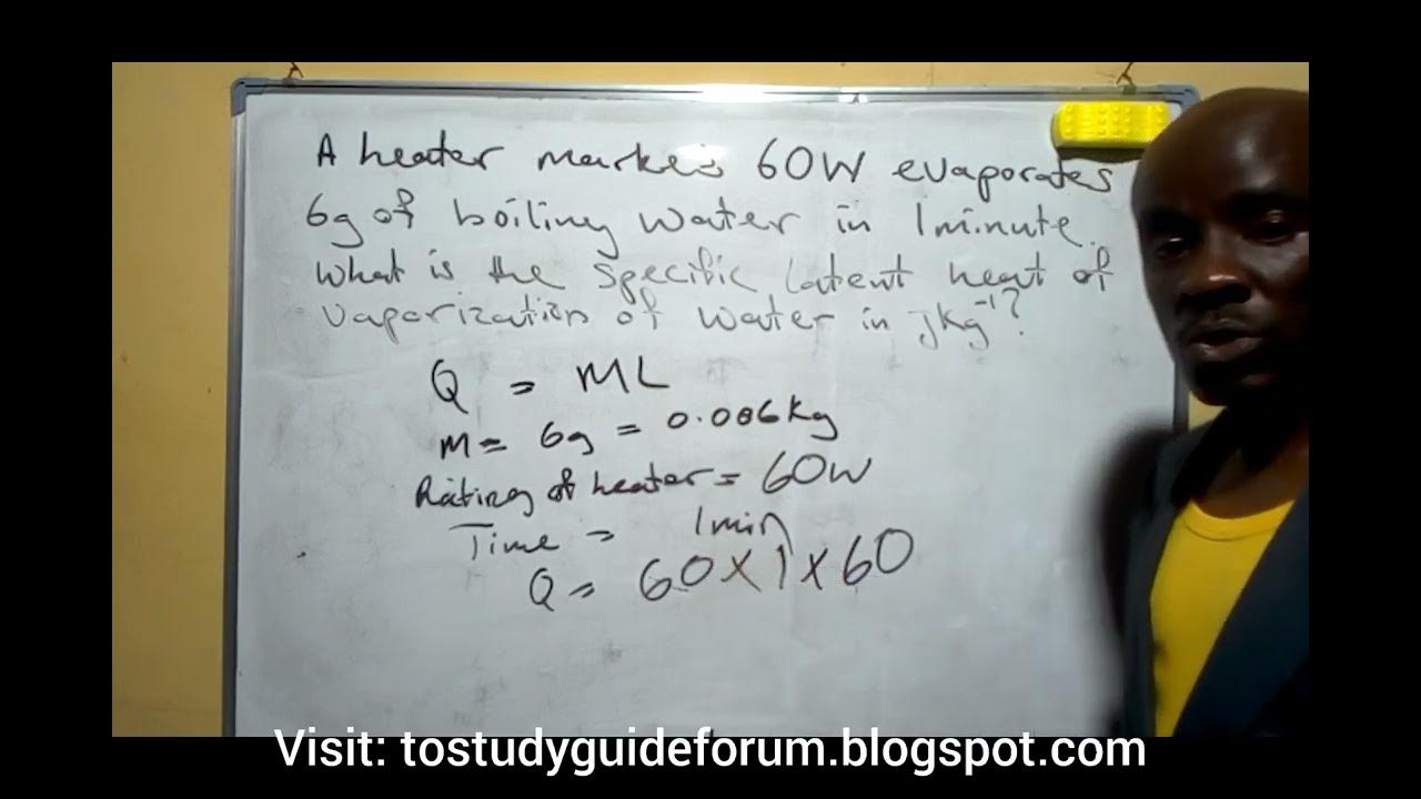 How to calculate the latent heat of Vaporization of water - YouTube