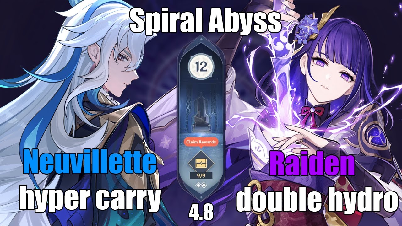 Neuvillette & Raiden Shogun Spiral Abyss 12 | Genshin Impact 4.8 - YouTube