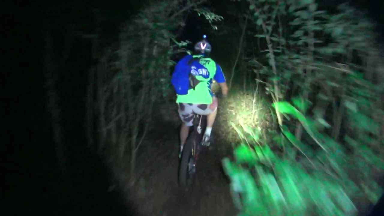 Night run at mt. bike track Camden. - YouTube