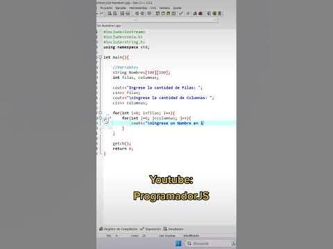 Matriz de Strings en C++ | ProgramadorJS - YouTube