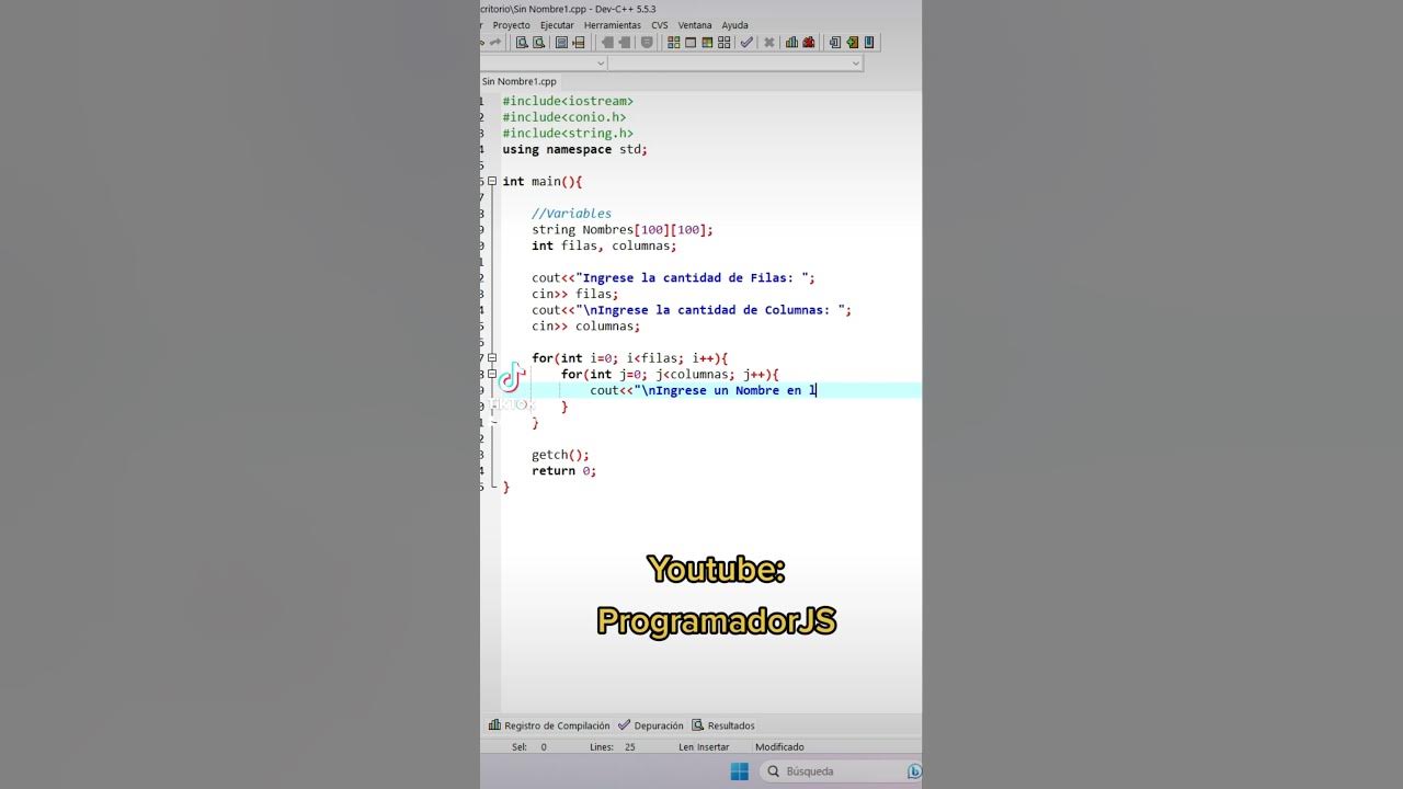 Matriz de Strings en C++ | ProgramadorJS - YouTube