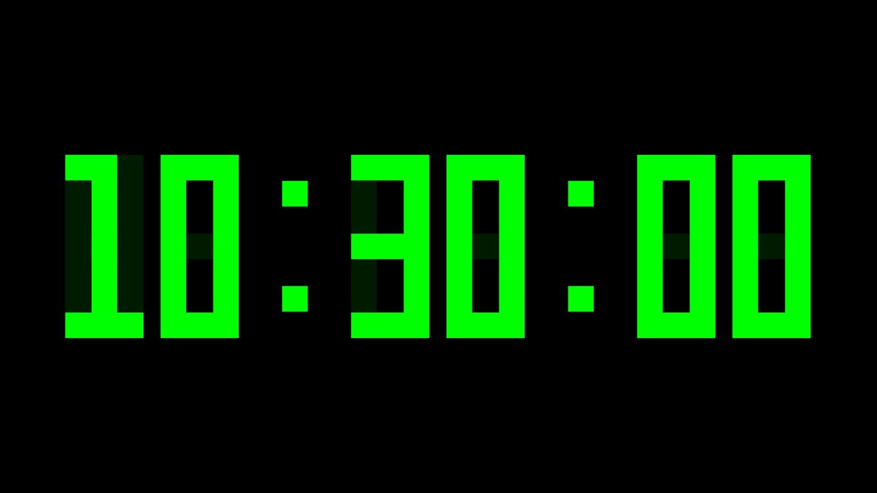 10 Hours and 30 Minutes Countdown Timer with Alarm & Time Markers ...