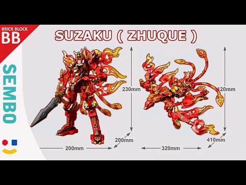 Sembo 103332 Vermilion Bird Suzaku Zhuque 4 Gods ⚡️ How to make a Robot LEGO Transformers tutorial