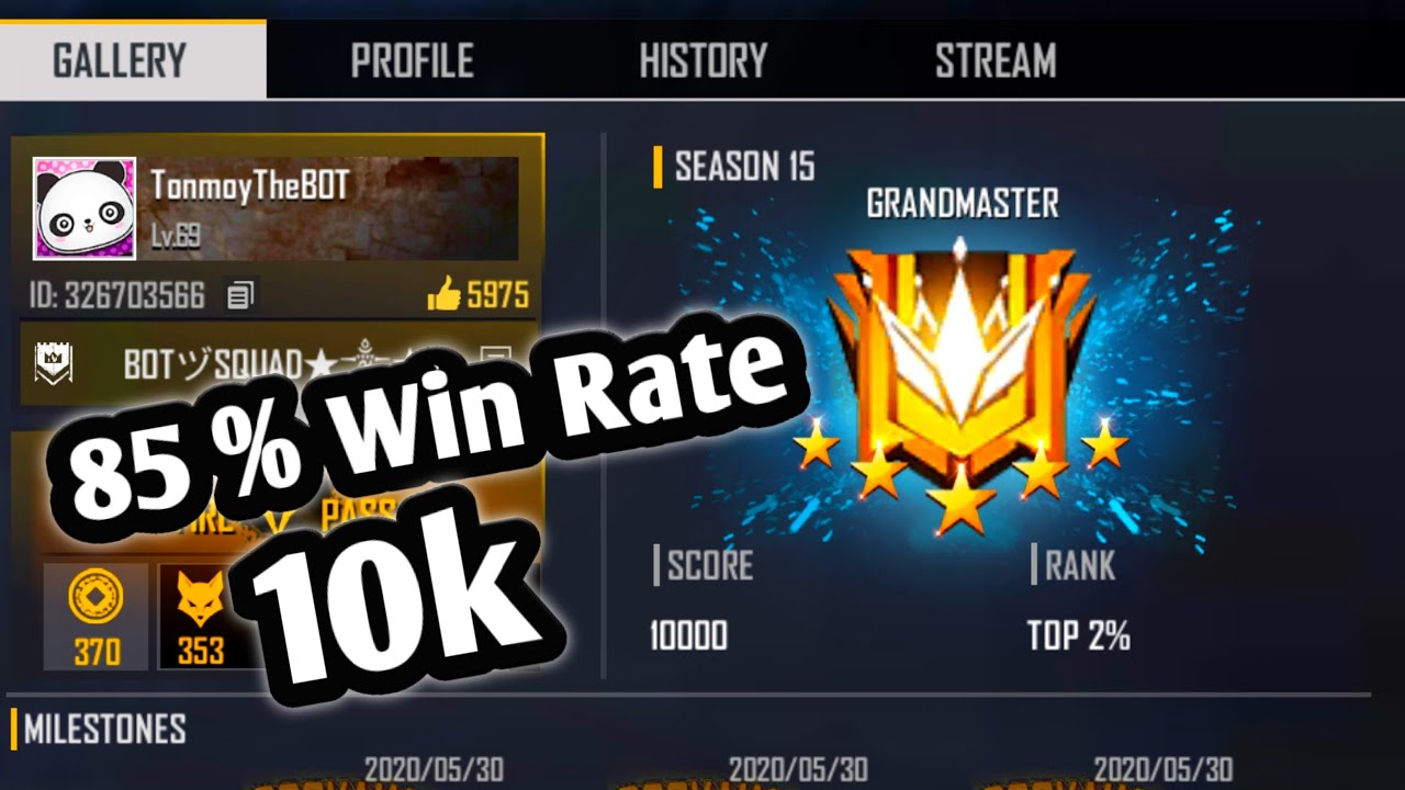 FREE FIRE 10000+ RANKED SCORE / TonmoyTheBoT - YouTube