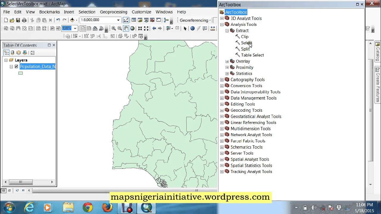 Using Select tool in ArcToolBox Arcmap 10 - YouTube