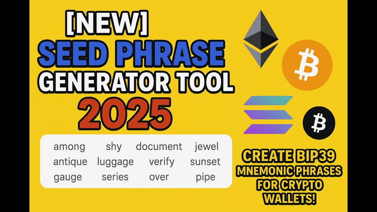 [NEW] Seed Phrase Generator Tool 2025 - Create BIP39 Mnemonic Phrases for Crypto Wallets! - YouTube