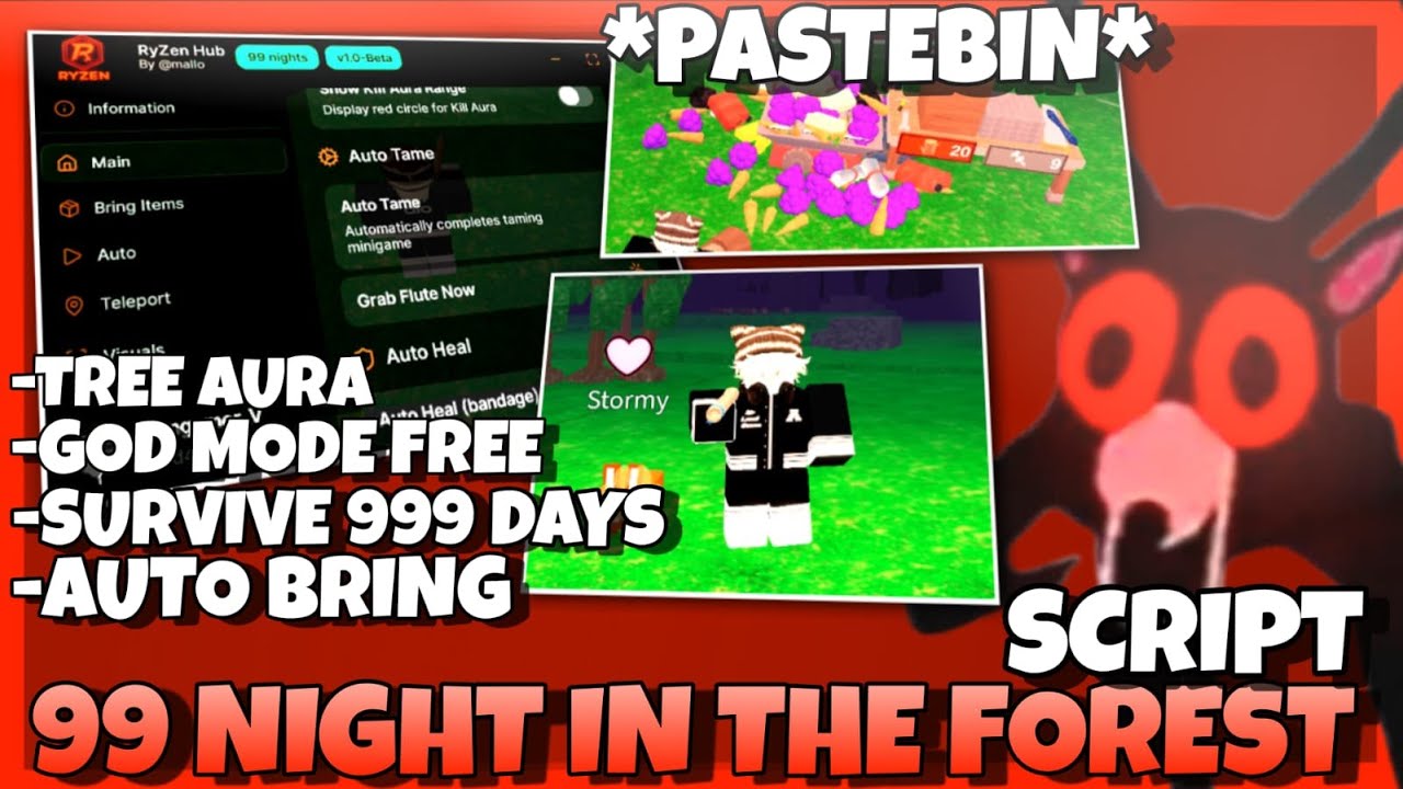99 Nights In The Forest Script *NO KEY* , God Mode, New Update, Auto ...