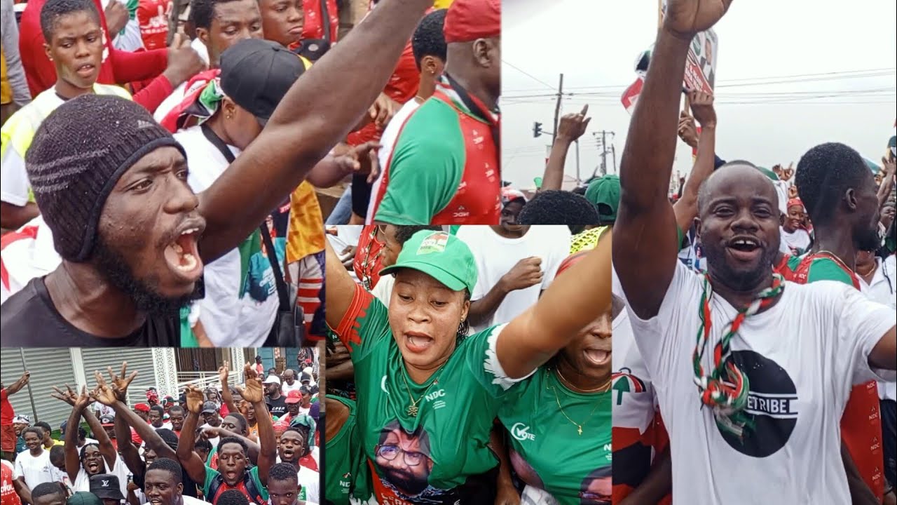 Watch how NDC supporters joyfully jam with Mahama paper & Defe Defe ...