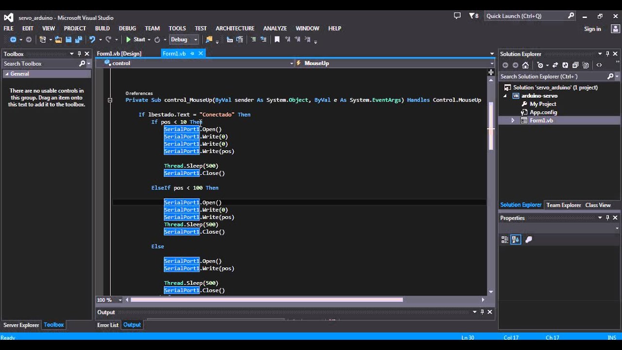 Servomotor controlado con visual basic - YouTube