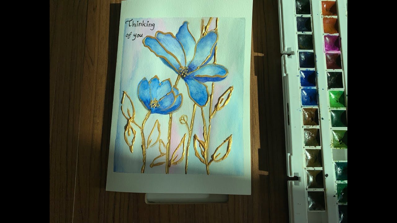 How To Paint a Postal Card | Very Easy - YouTube