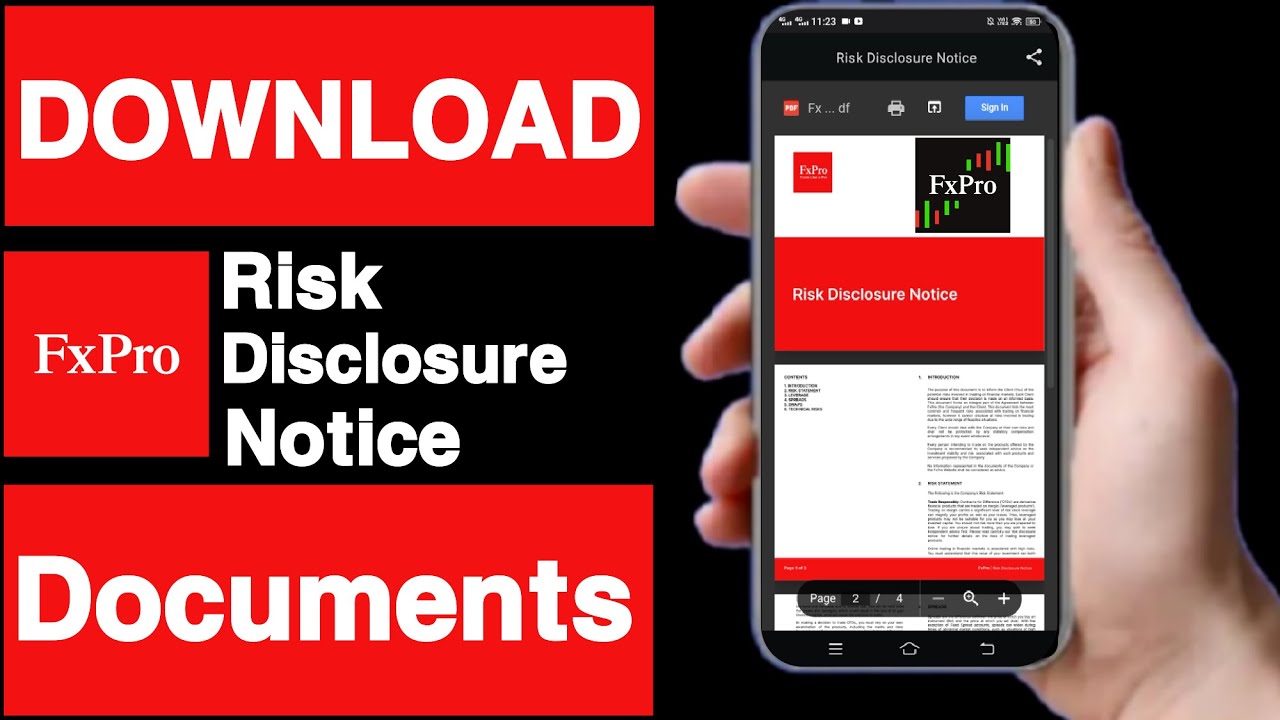 How to download risk disclosure notice documents on FxPro account ...