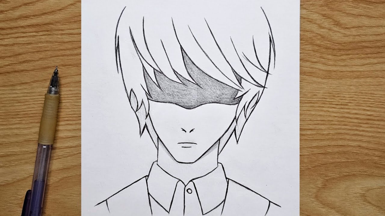 Easy anime drawing | How to draw anime boy blind | step by step ...