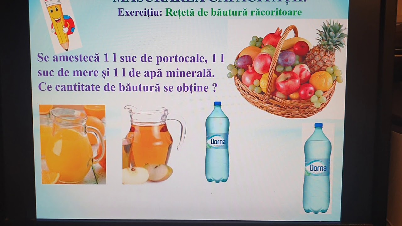 Matematică clasa I . Măsurarea capacității. Litrul - YouTube
