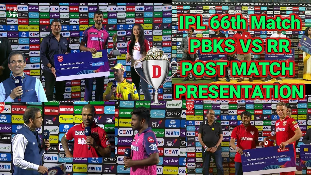 IPL PBKS VS RR POST MATCH PRESENTATION #Player Of The Match #viral #ipl ...