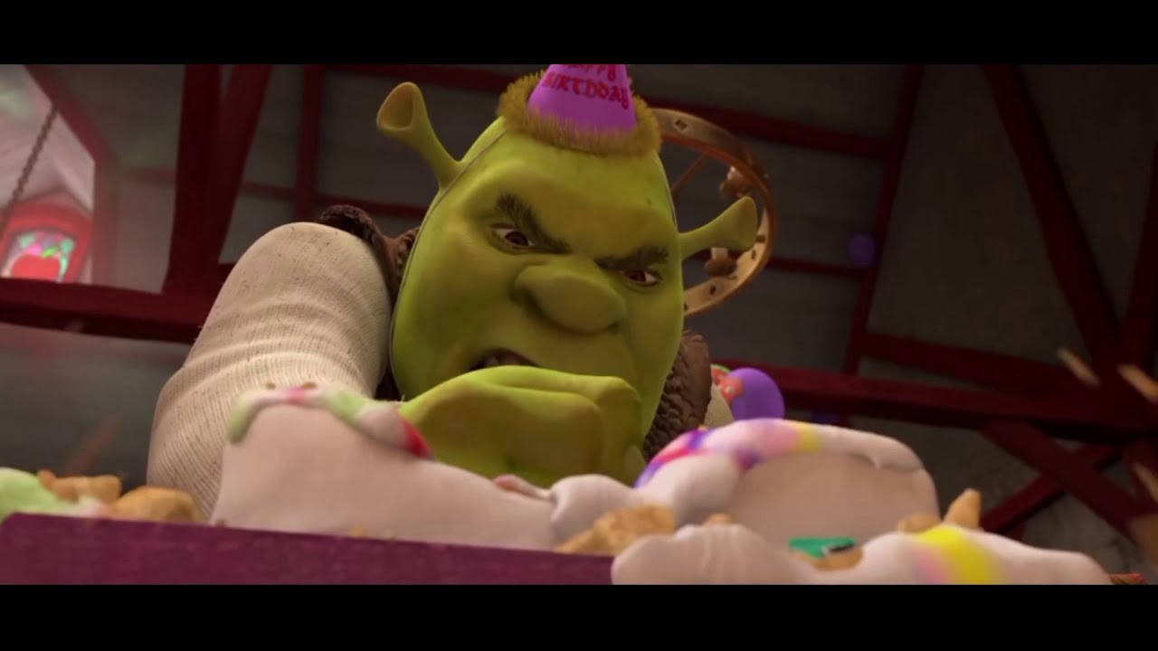 shrek hits a cake *emotional* - YouTube