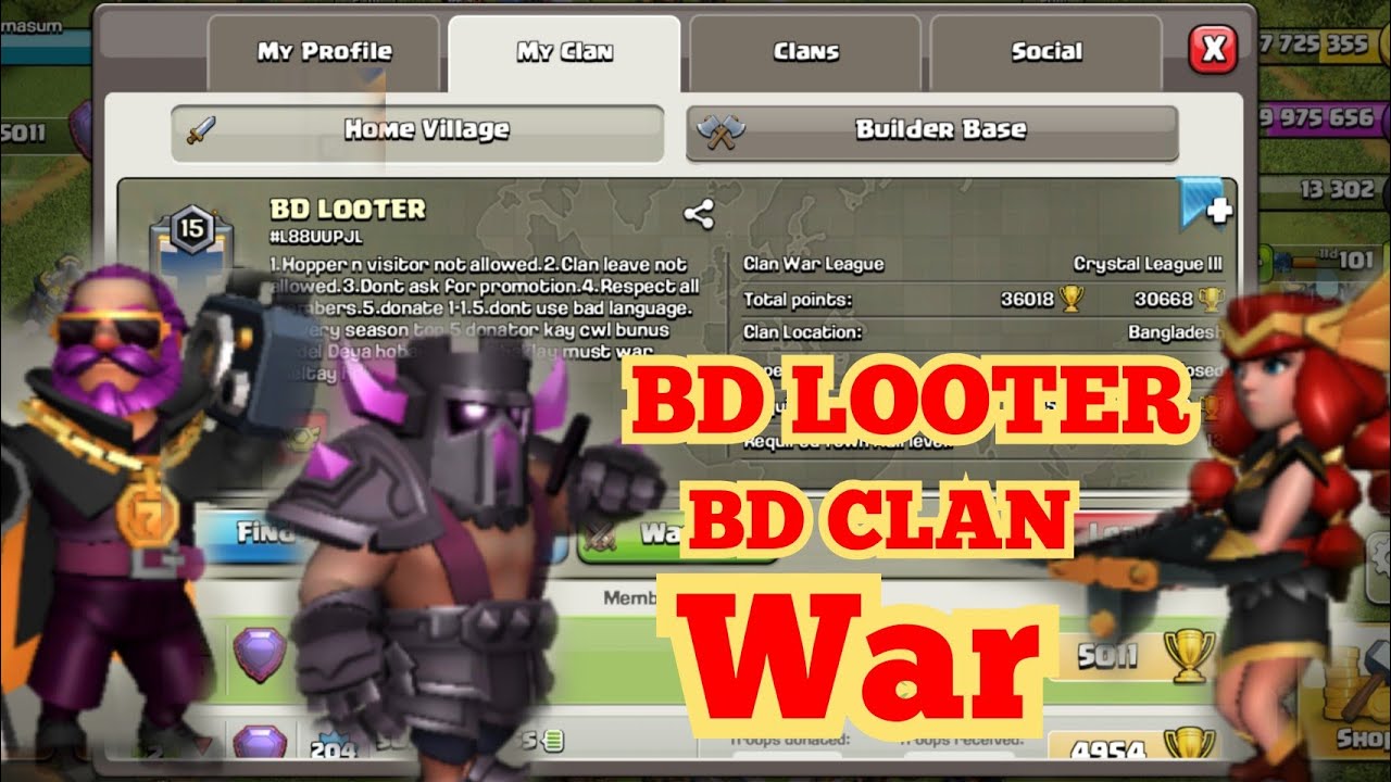 BD LOOTER clan war 2020|best of BD LOOTER attack in clash of clan |new ...
