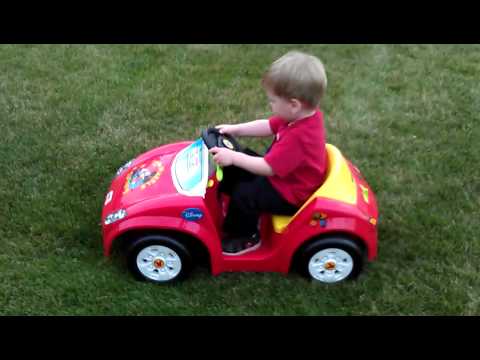 Danny in Tot Rod Mickey Mouse Power Wheels - YouTube