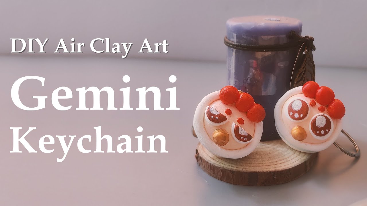 Gemini Air Dry Keychain Crafts - Air Dry Clay Art Ideas | Air Dry Clay ...