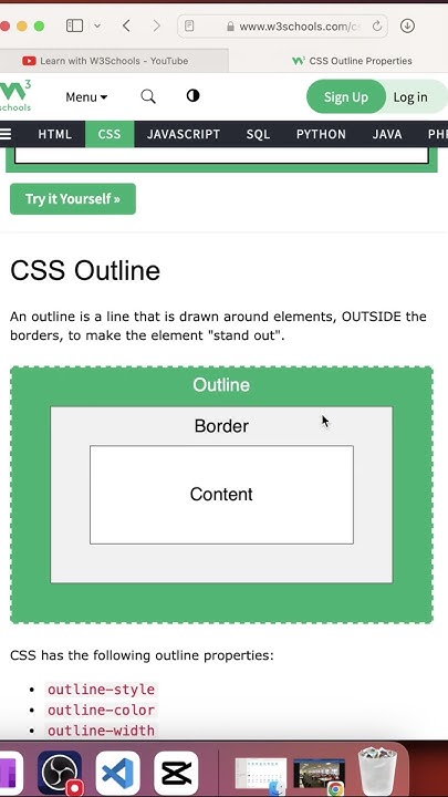 Css For Dummies 04 Css Outline Property Explained Css Csstutorial Shorts Youtube