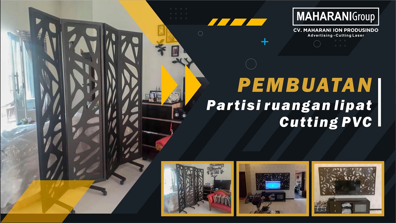 DIY- Partisi ruangan lipat Cutting PVC - YouTube