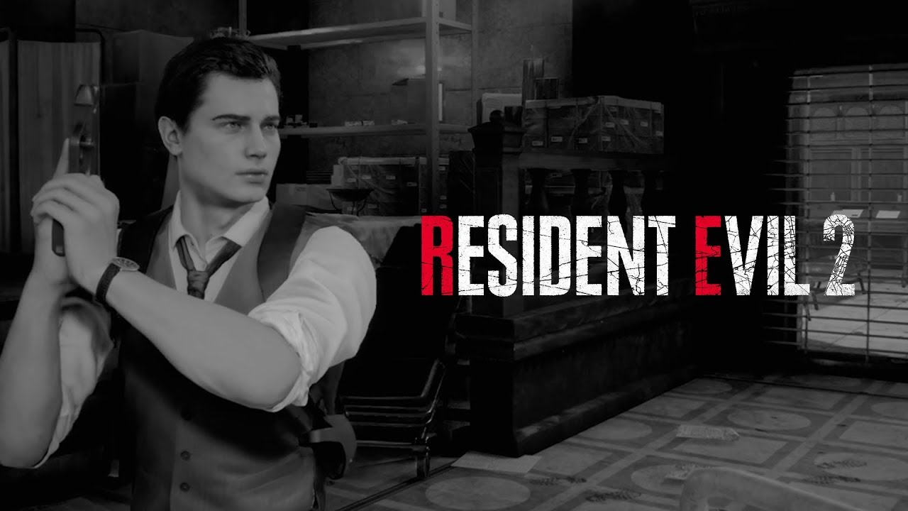 Resident Evil 2 - Leon Noir DLC Costume Gameplay - YouTube