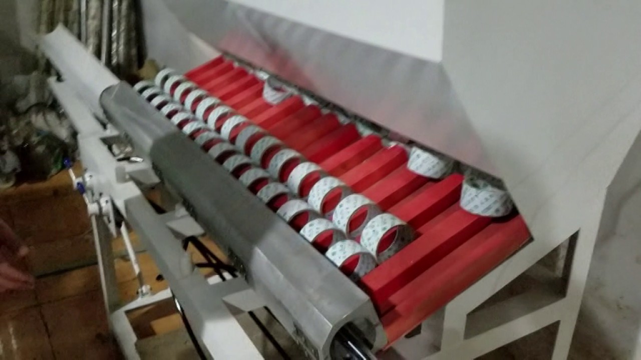 Gum Tape Slitting Machine - YouTube