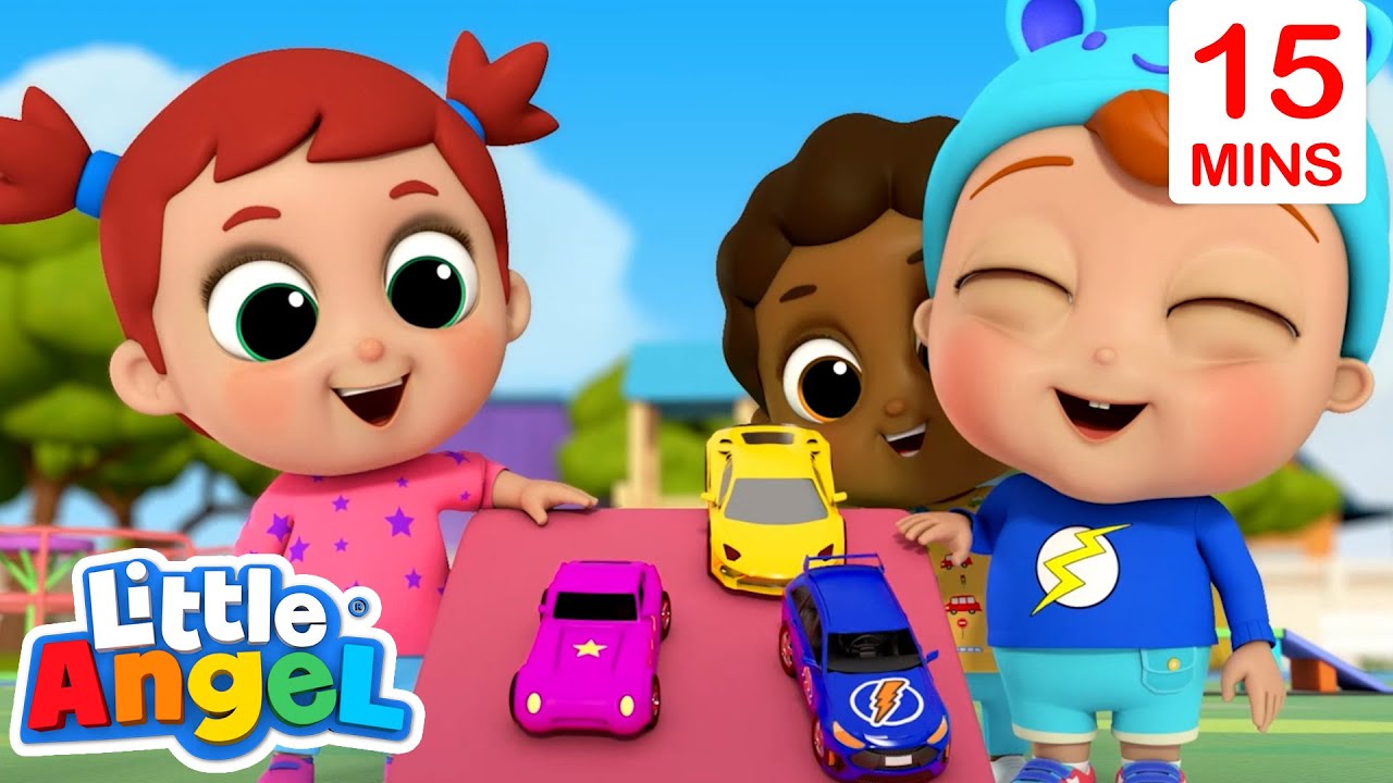 Racing Cars On The Playground | Little Angel Sing Along Songs for Kids ...