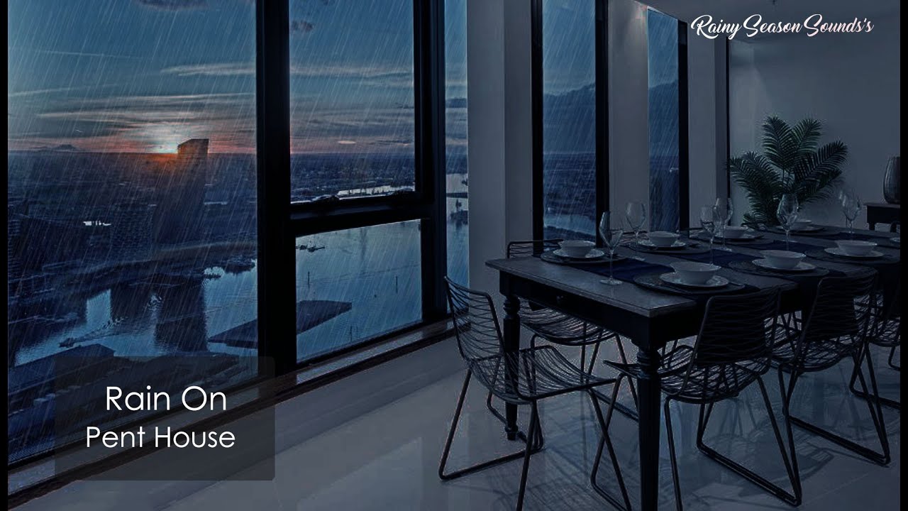 Rain Sounds For Sleeping EP.316 💤 - Rain On Pent House Sounds Sleep ...