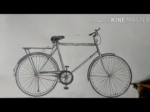 How to draw bicycle with pencil sketch(very easy) - YouTube