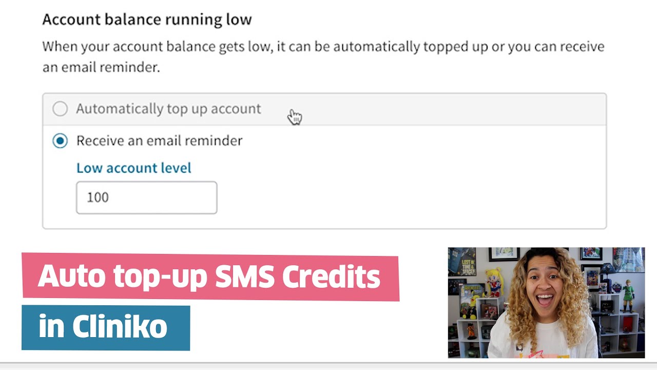 Cliniko quick tip: Auto top-up SMS credits - YouTube
