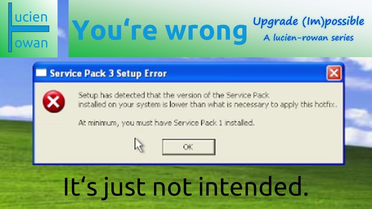 Upgrade (Im)possible 3 - Windows XP RTM to Service Pack 3 - YouTube