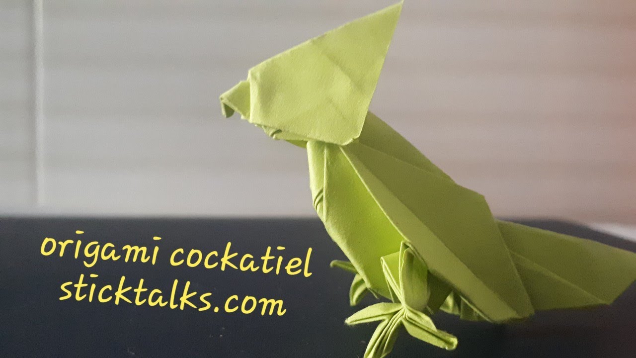 Origami cockatiel/折り紙オカメインコ - YouTube
