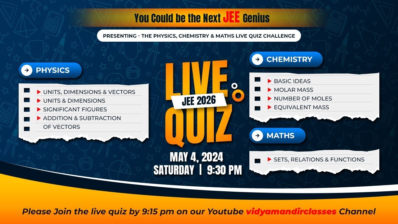 Live Quiz Challenge- JEE 2026 By VMC🚀Join Now and Test Your Knowledge ...