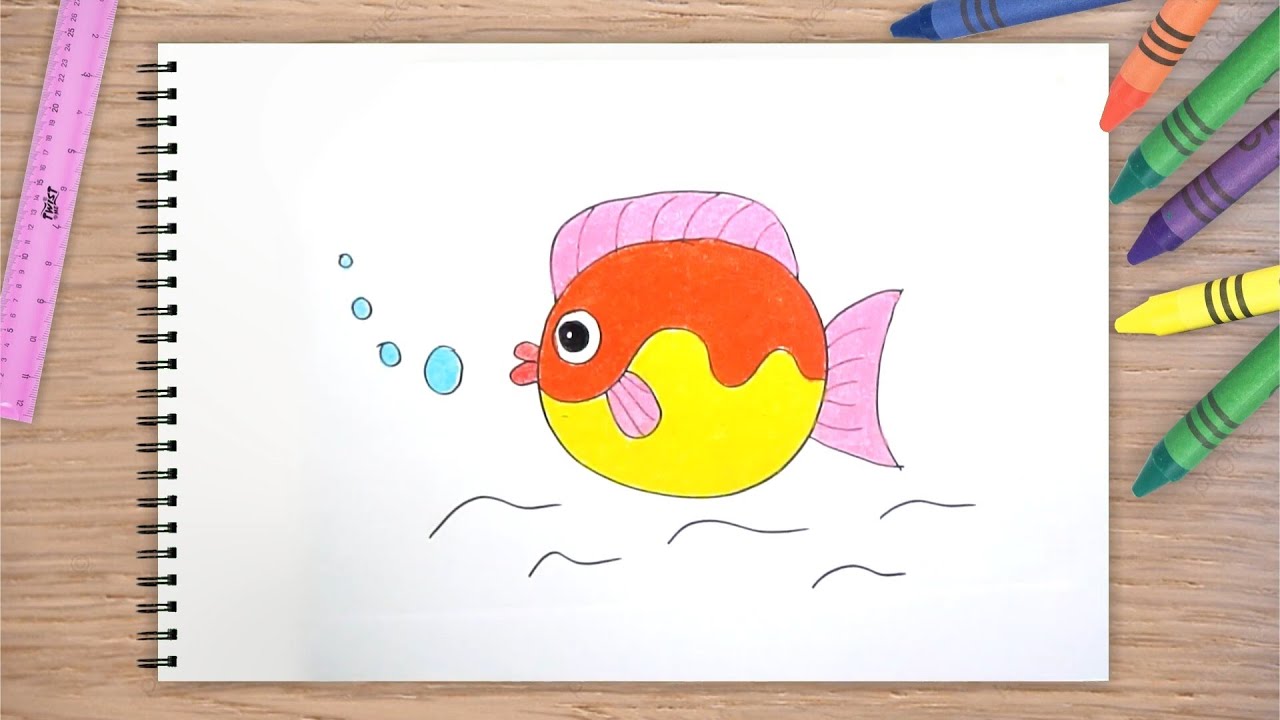 Menggambar dan mewarnai ikan - how to draw fish - YouTube