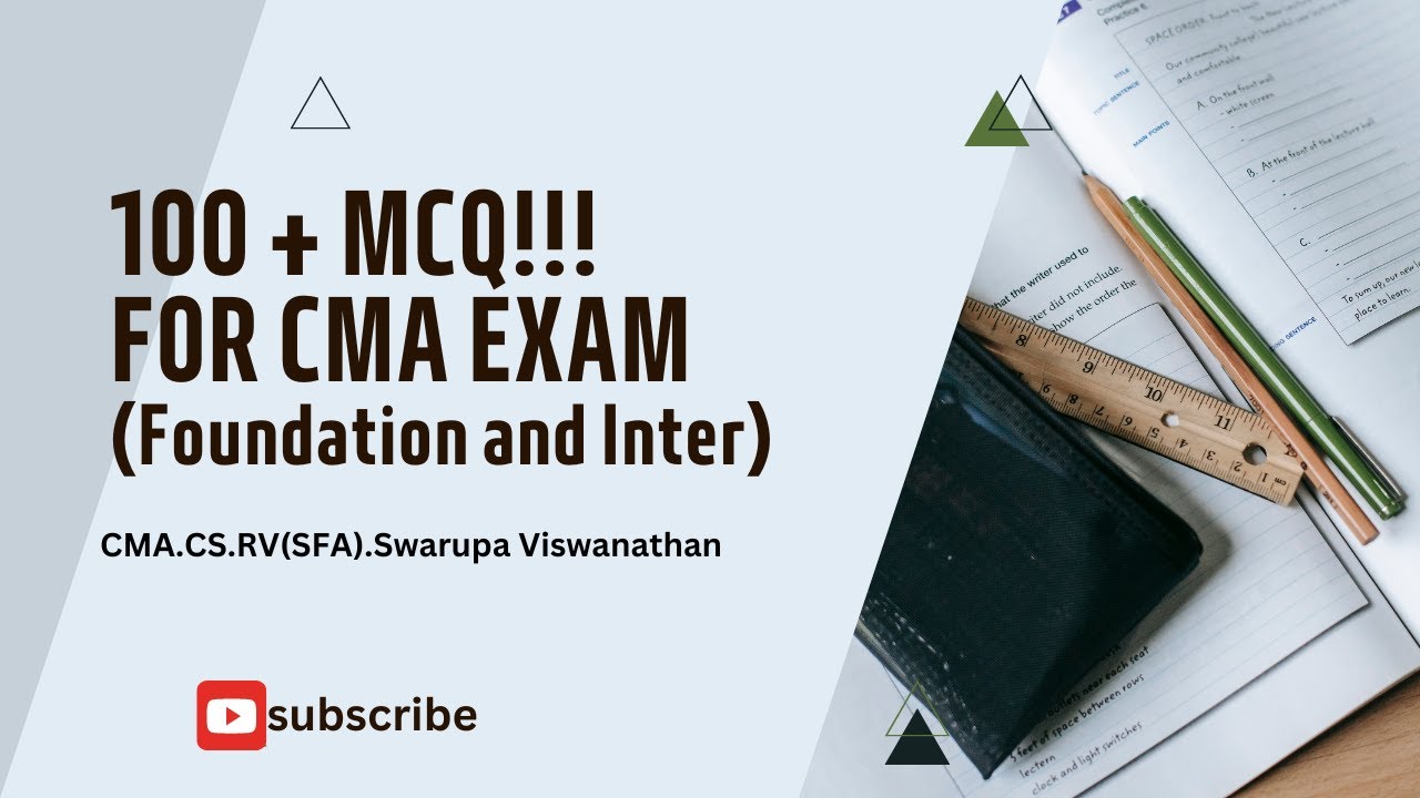 CMA | Foundation | Inter | MCQ | Important Exam Centric | ICWA | Best tip for exam preparation ...