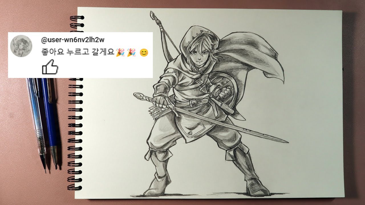 How to draw Link The legend of zelda Breath of the Wild - YouTube
