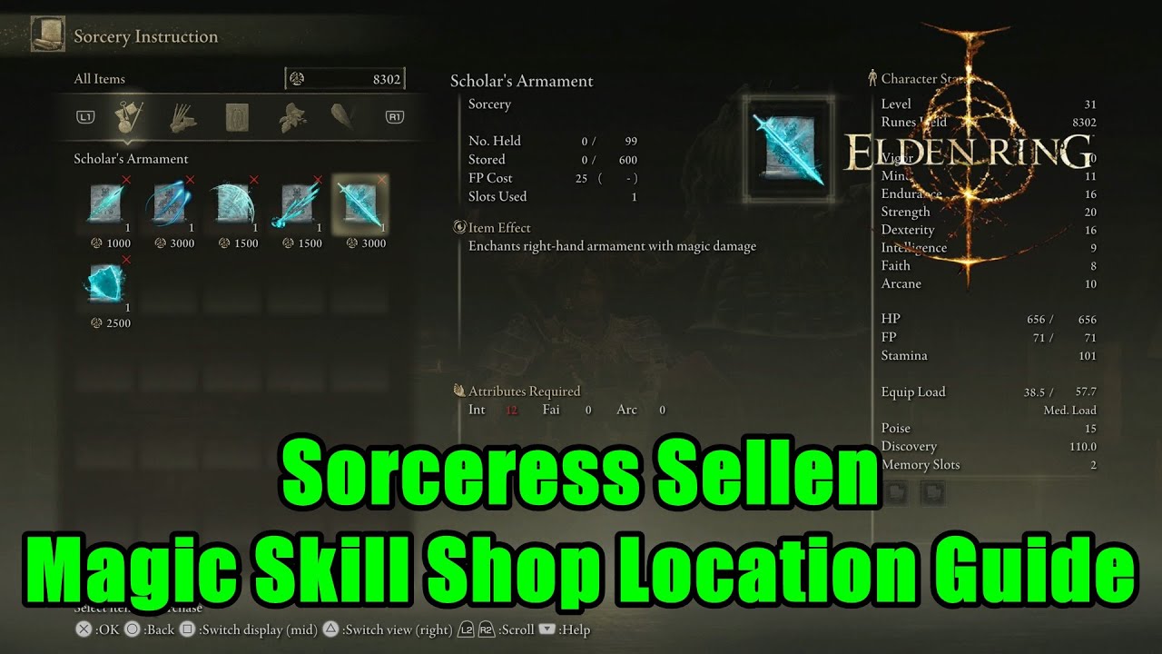 Elden Ring Where to Learn Magic Skill - Sorceress Sellen Location Guide ...